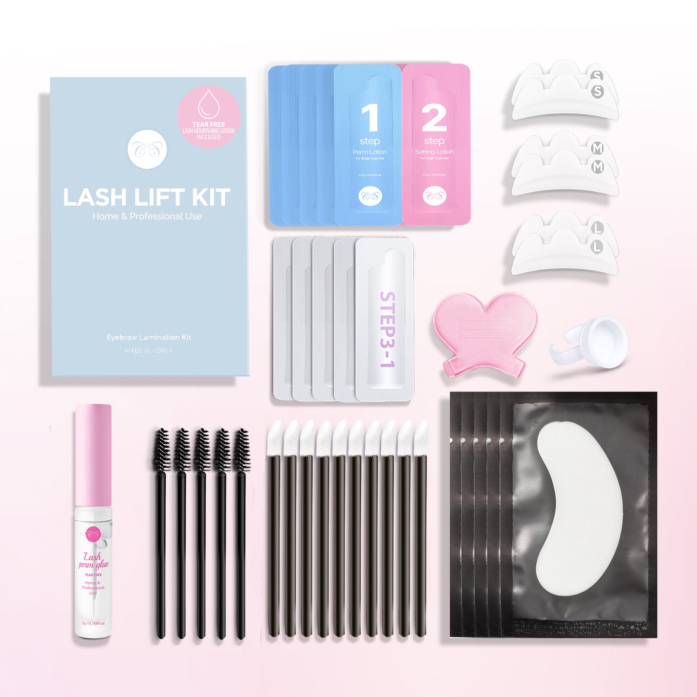 Korean Lash Lift Kit - Cruelty Free, Results Lasts Up To 8 Weeks ...